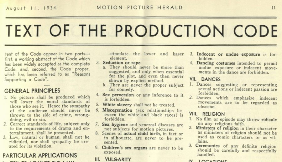 Changes in the Hollywood Production Code | Zepfanman.com